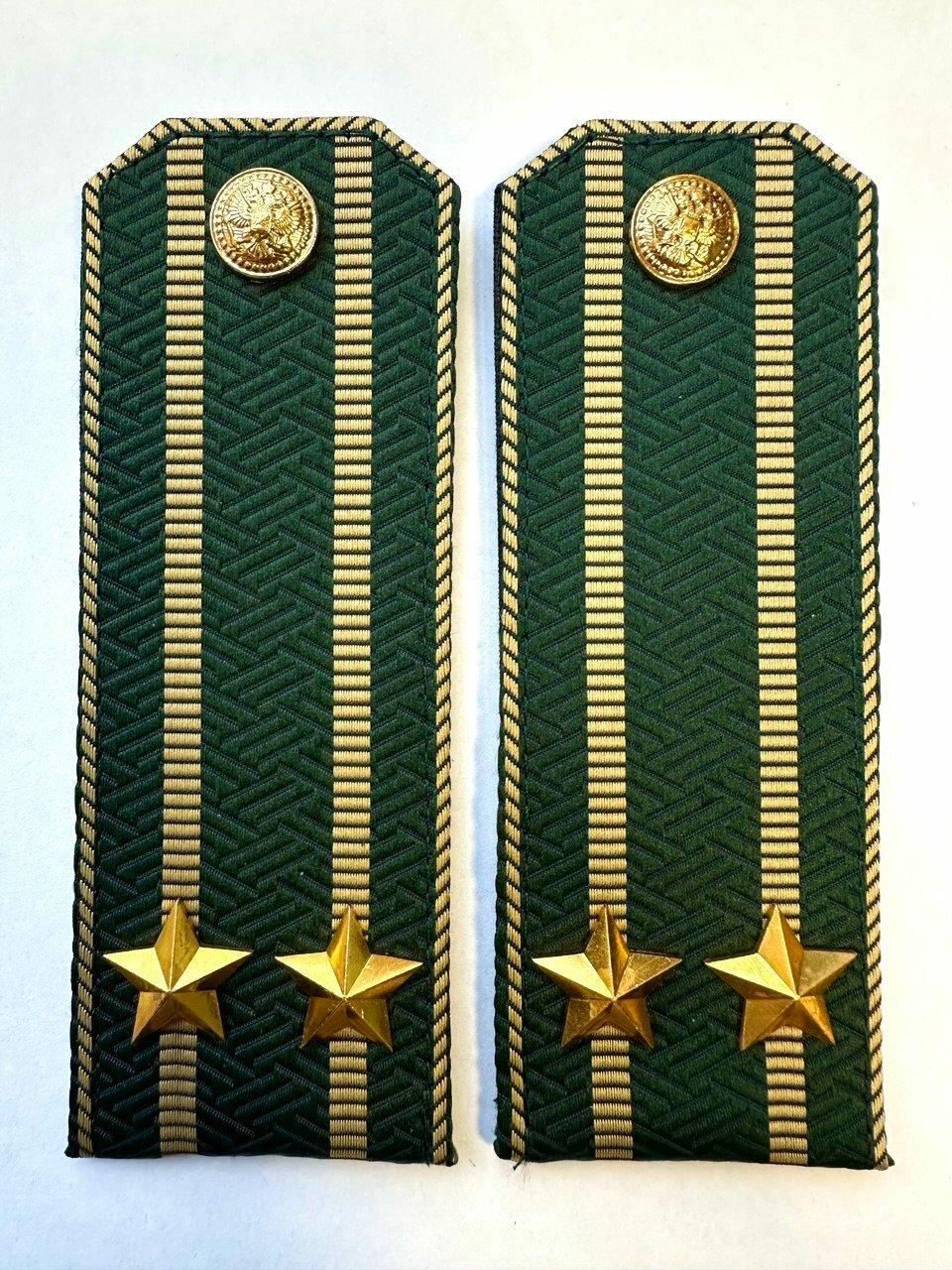 Погоны Таможенной службы на китель темно-зеленые Подполковник