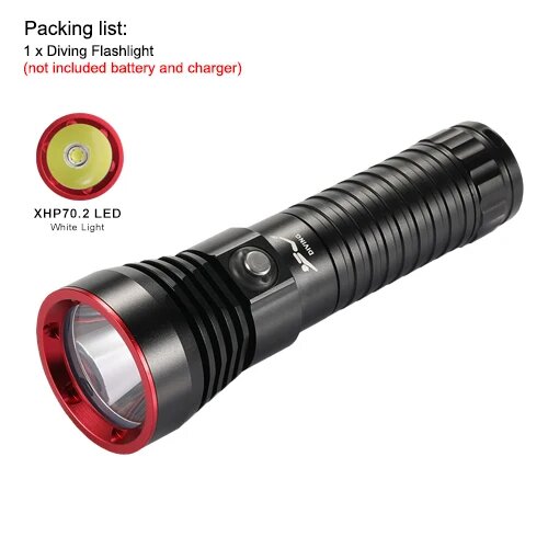 Фонарик Asafee XHP70 для дайвинга Yellow Light, XHP70 LED