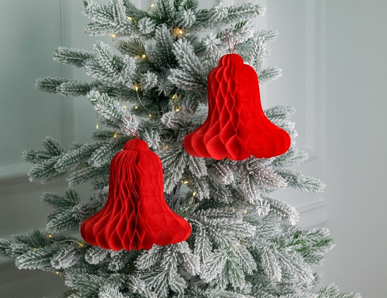 Набор подвесных бумажных колокольчиков, 16 см, красный, 2 шт, Peha Magic PH-16-2R