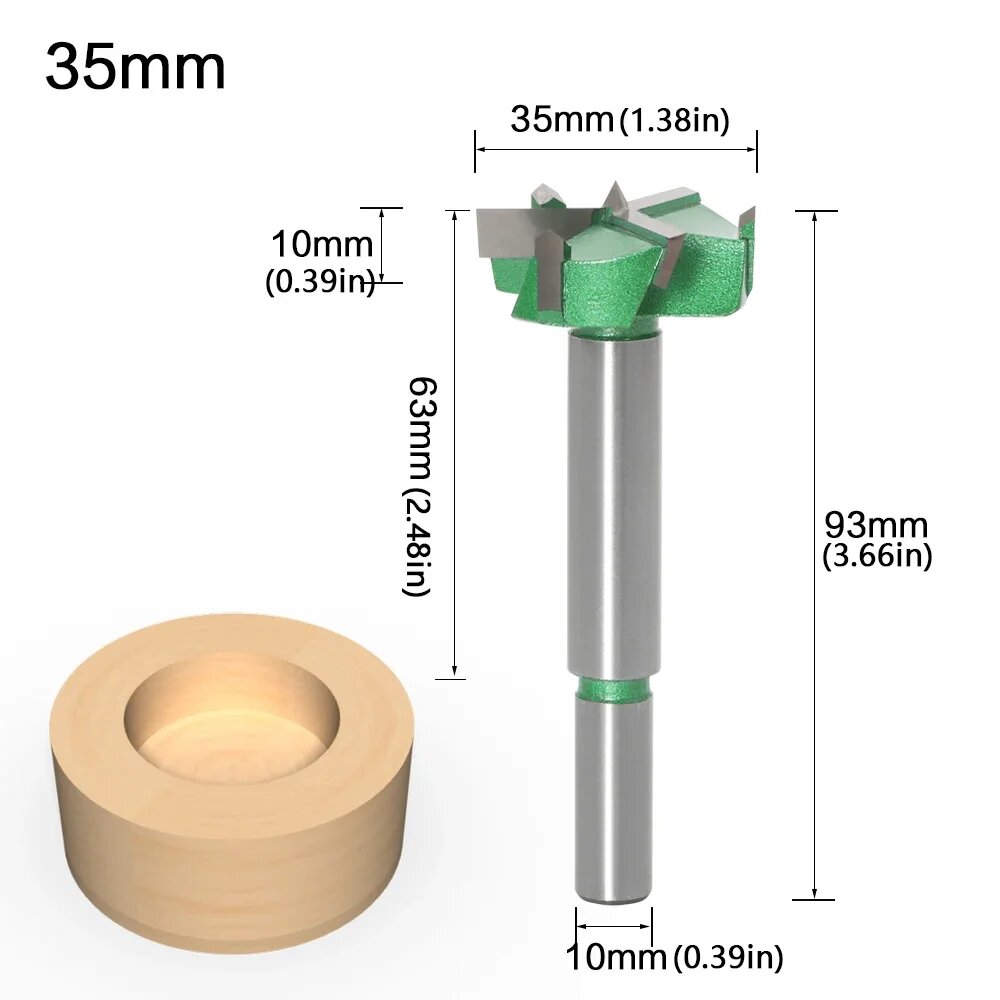 Кольцевые сверла Форстнера 35-60 мм 3 зубья 35mm