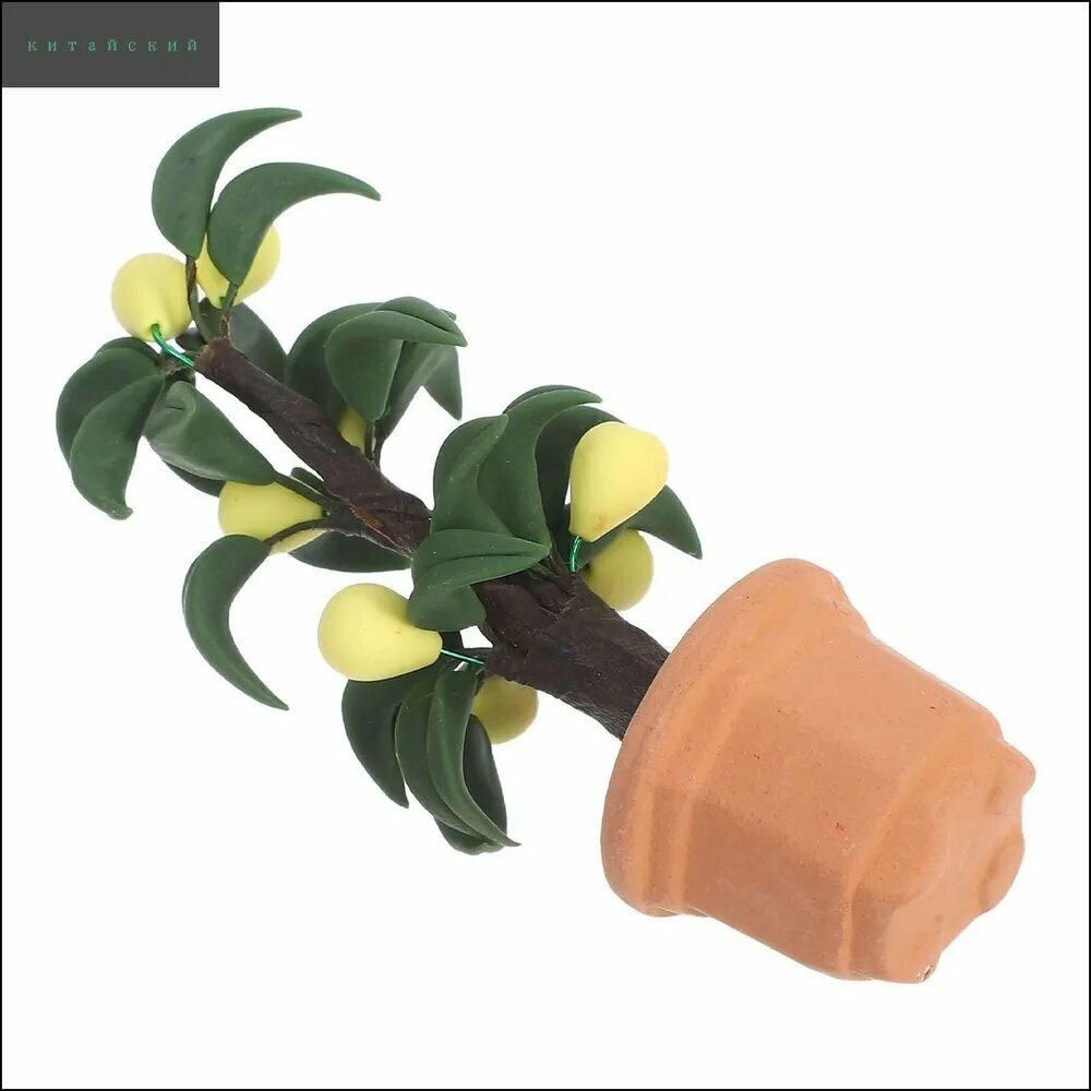 Миниатюрная груша из пластилина для декора куклы, 1 шт