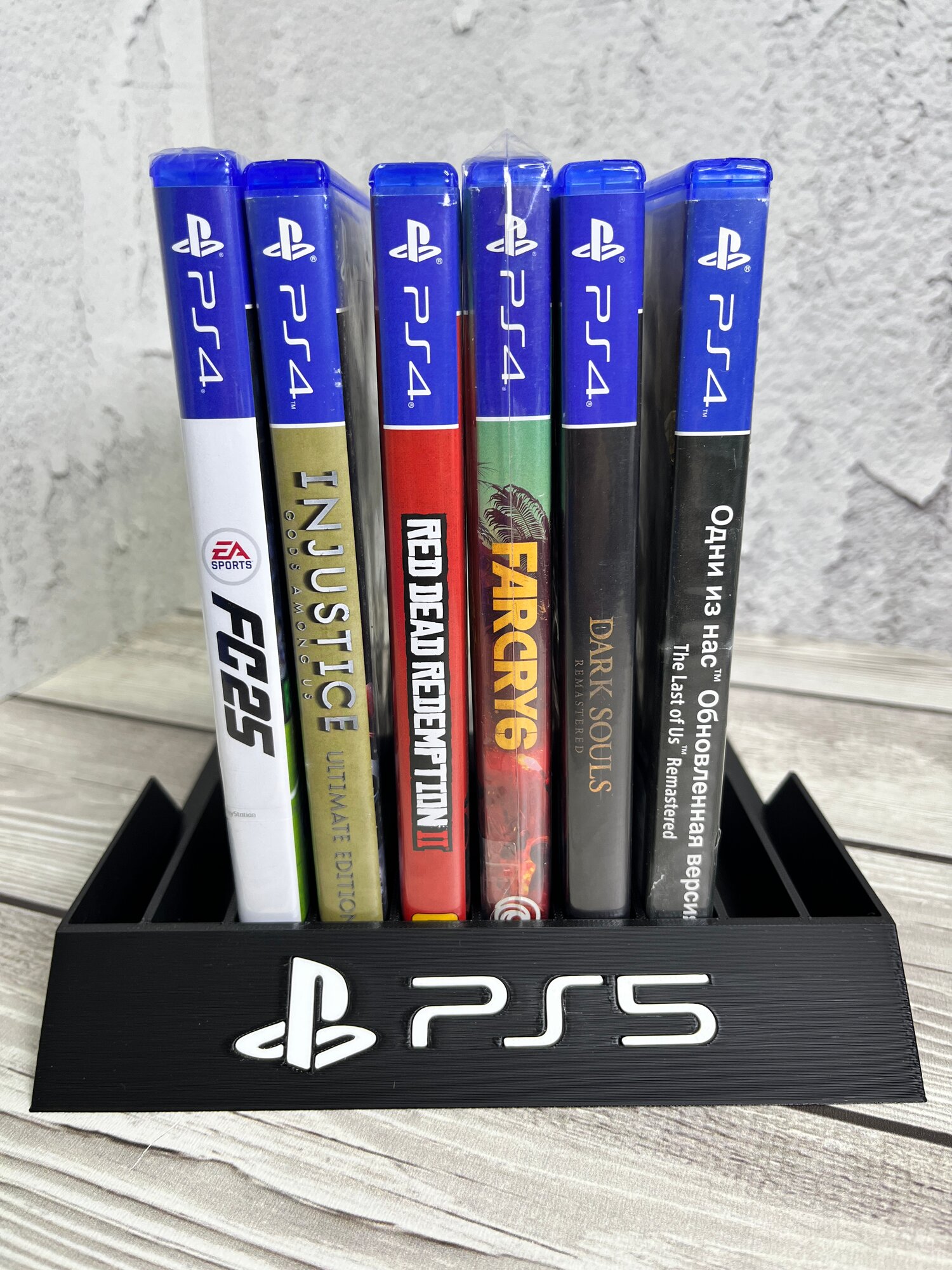 Подставка для дисков, для PS5, пластик, 10 слотов, черная — фото 1