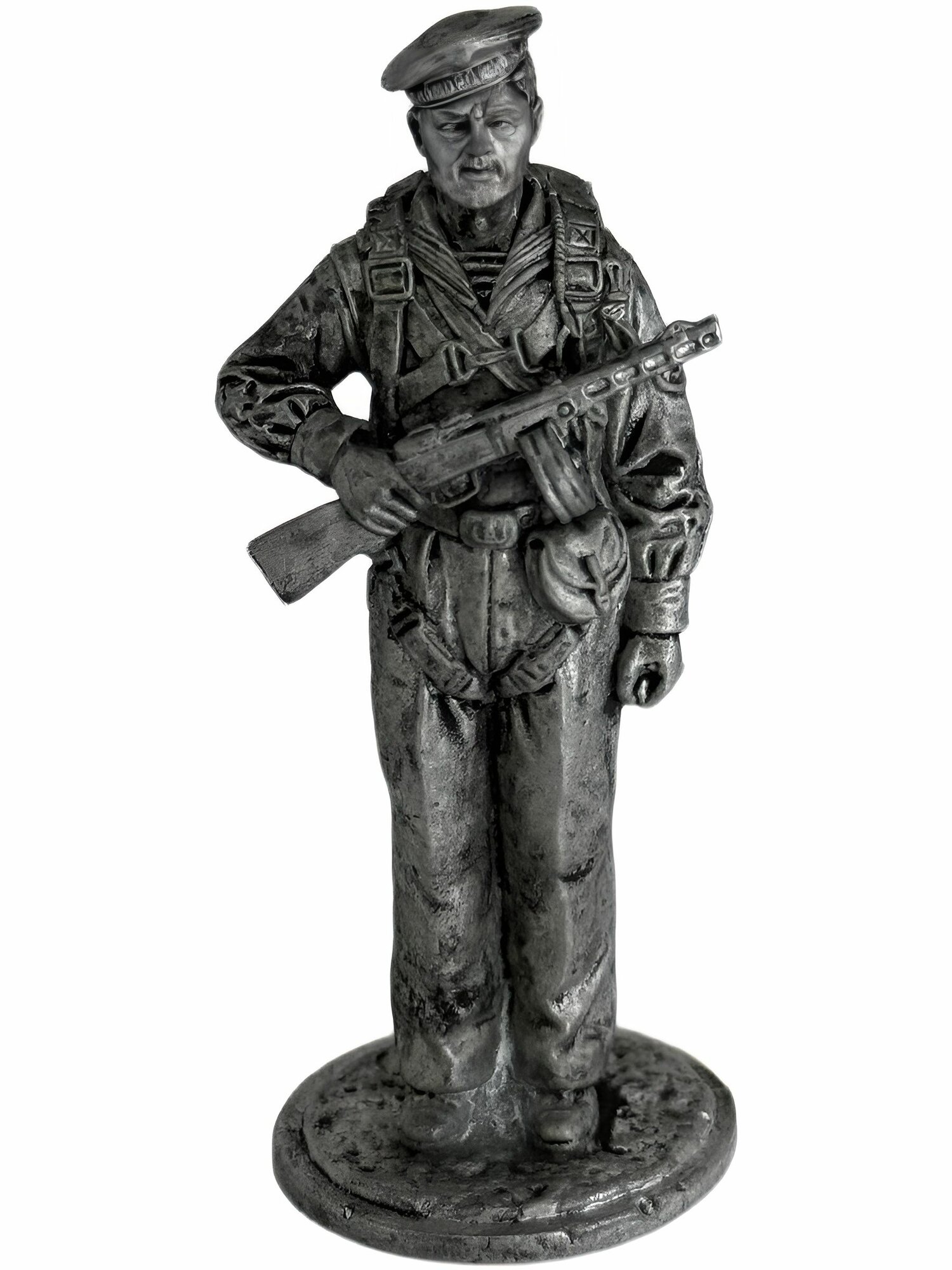 Коллекционный оловянный солдатик фигурка Краснофлотец парашютист-десантник, 1941г. СССР 54 мм Масштаб 1/32