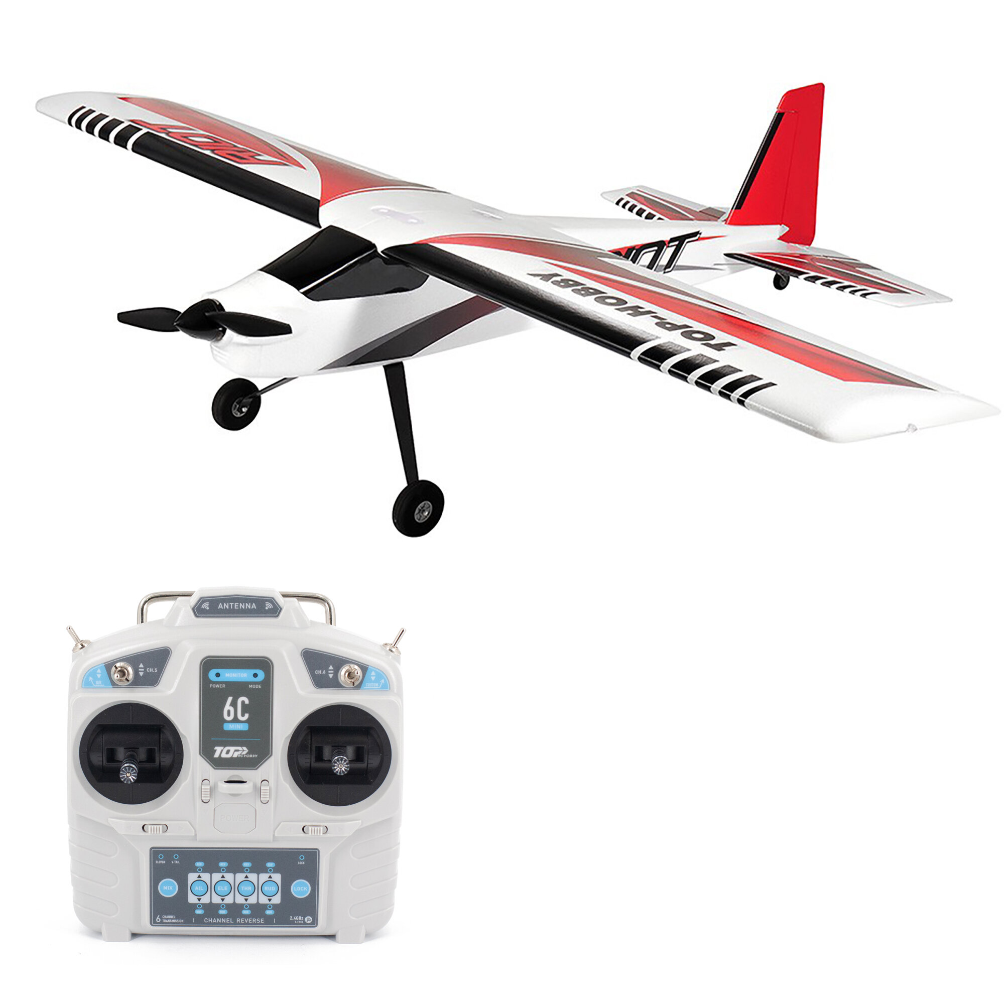 TOP RC Радиоуправляемый самолет Riot Red 1400mm RTF - TOP049C