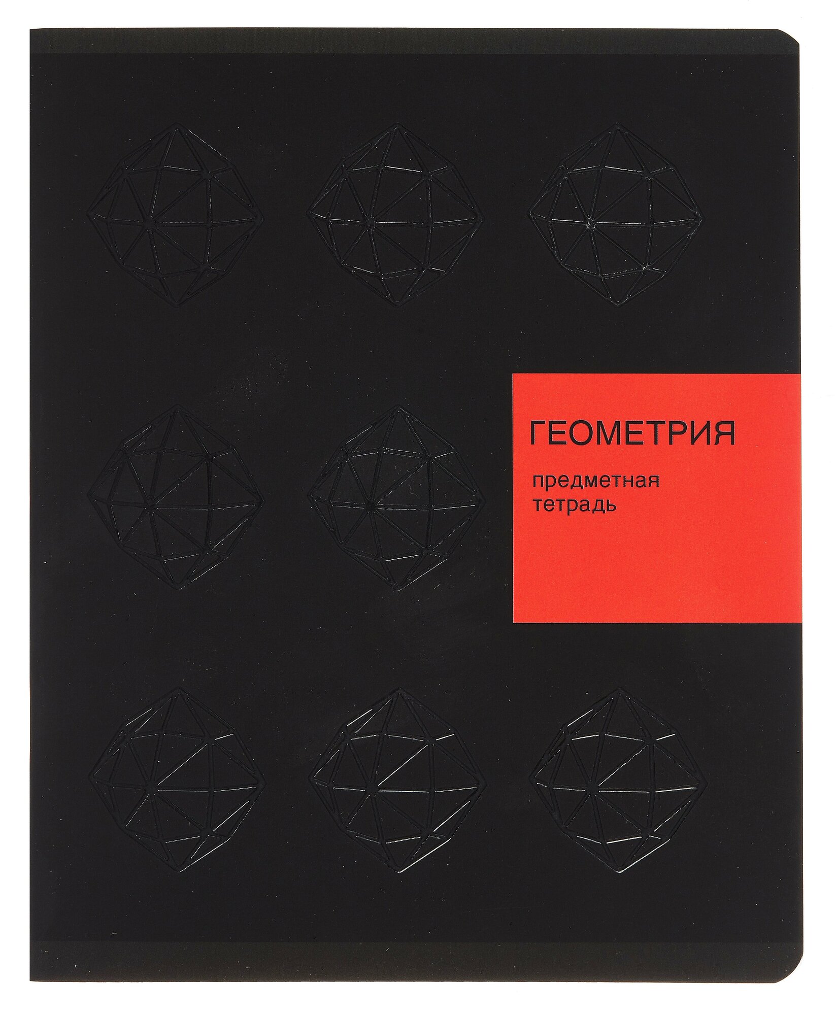 Тетрадь 48 листов, клетка, "New Black. Геометрия"