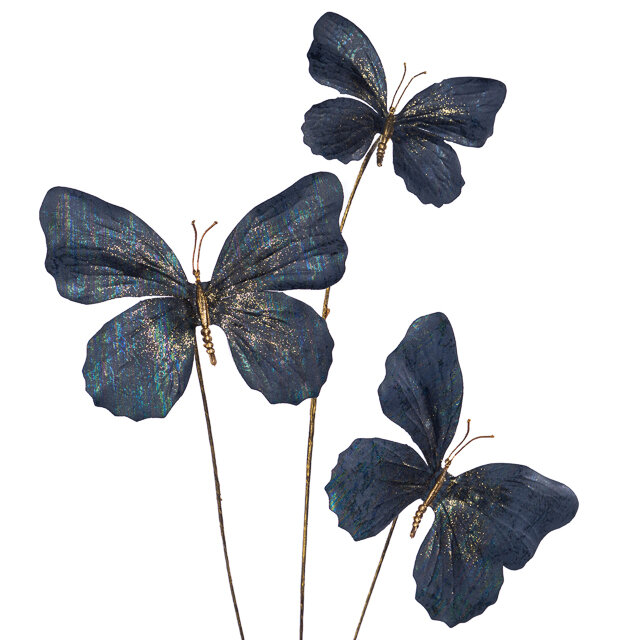 Декоративная ветка Бабочки Индиго - Крылья Вдохновения 66 см, Goodwill, SP20879