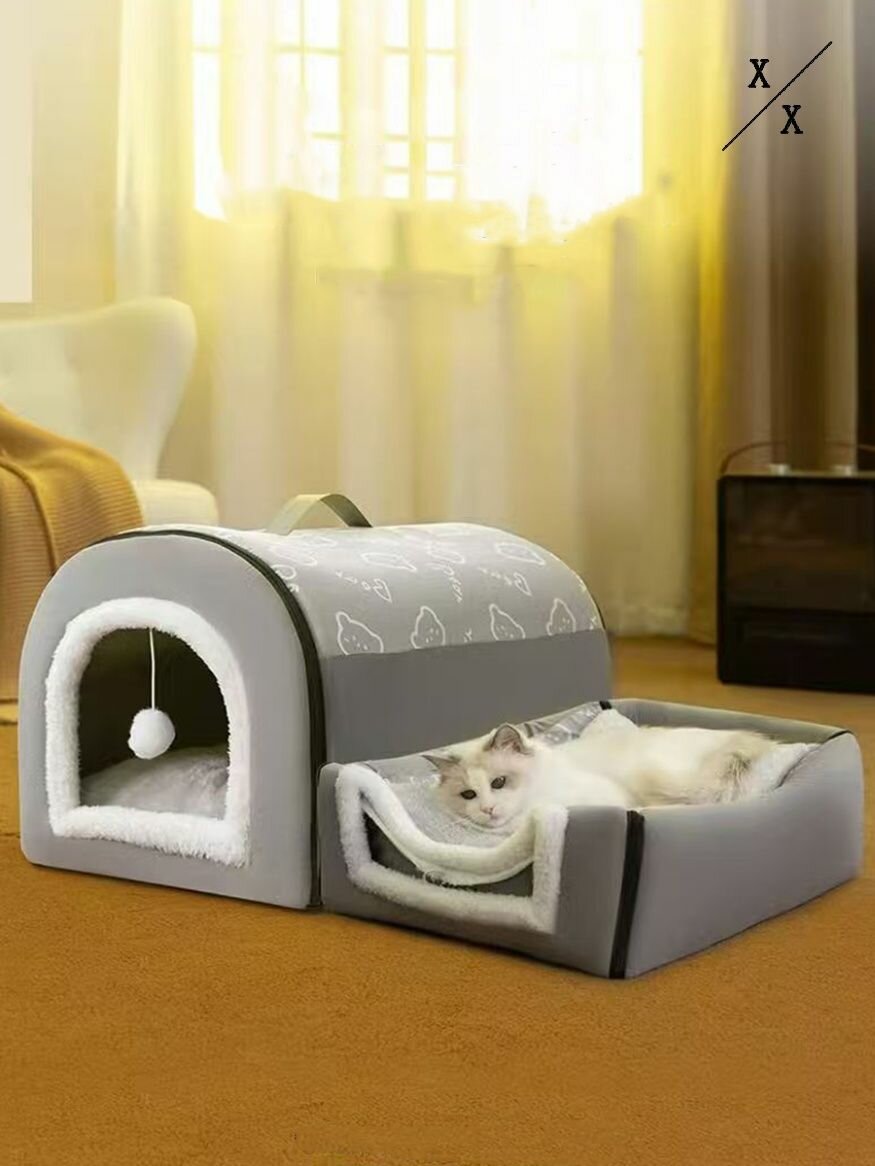 Домик для собак мелких пород и кошек мягки, лежанка для собак