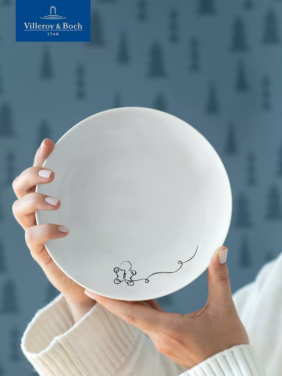 Тарелка глубокая новогодняя 18см, 370 мл, "Пряничный человечек", Statement, Villeroy & Boch, Премиум-Фарфор