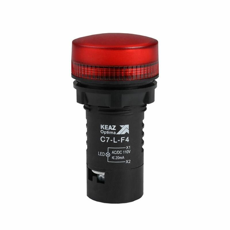 Лампа светодиодная OptiSignal Compact D22 С7-L-F4 красн. 110В AC/DC XB7EV04GP КЭАЗ 362155