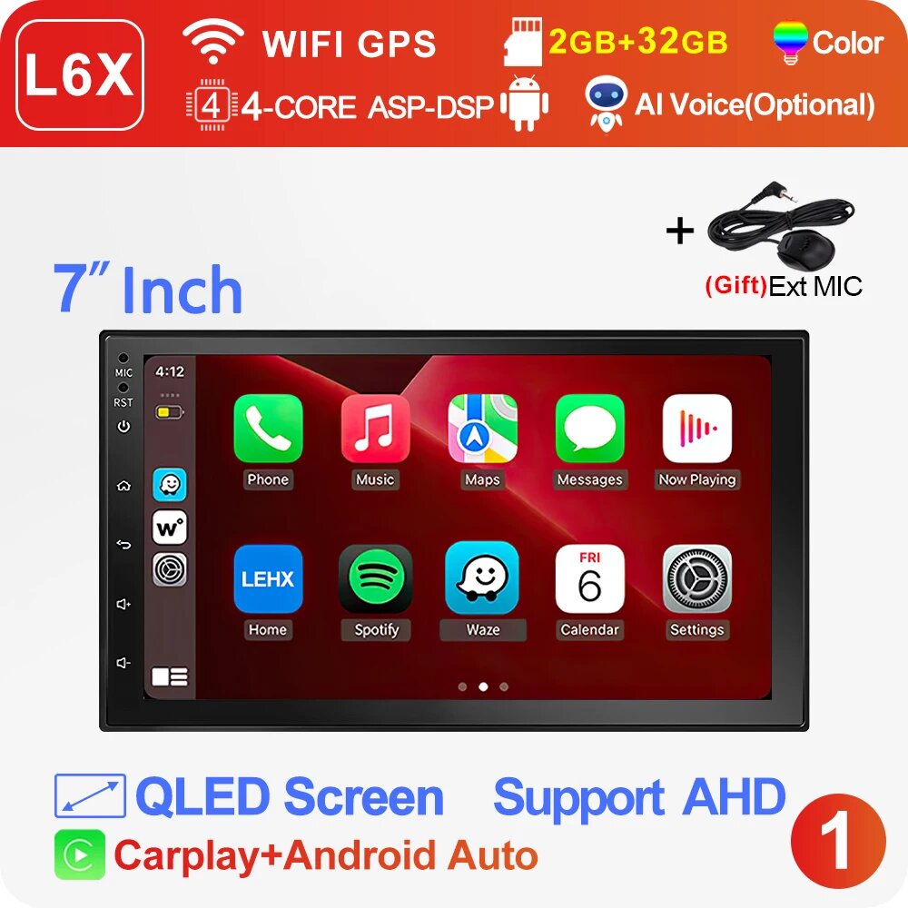 LEHX L7 Plus 7/9/10 '2Din Android 14 Carplay авторадио автомобильное радио мультимедиа стерео для Toyota Hyundai Kia Volkswagen Jeep Fiat 7-L6X(2-32GB)