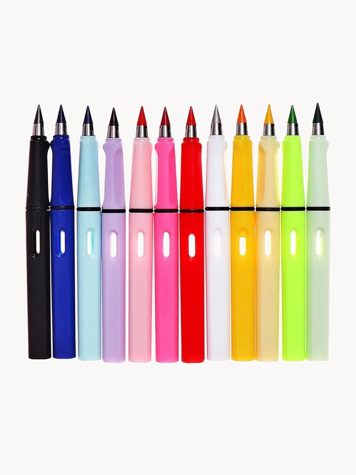 Набор цветных вечный карандашей с ластиком, 12 шт. / Карандаши цветные для рисования