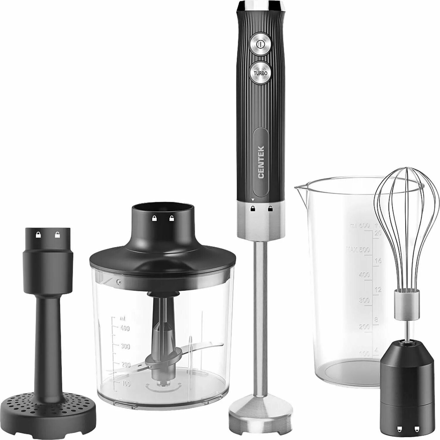 Блендер Centek CT-1352 (черный)1000Вт, блендер/венчик/пюре/чоппер 400мл