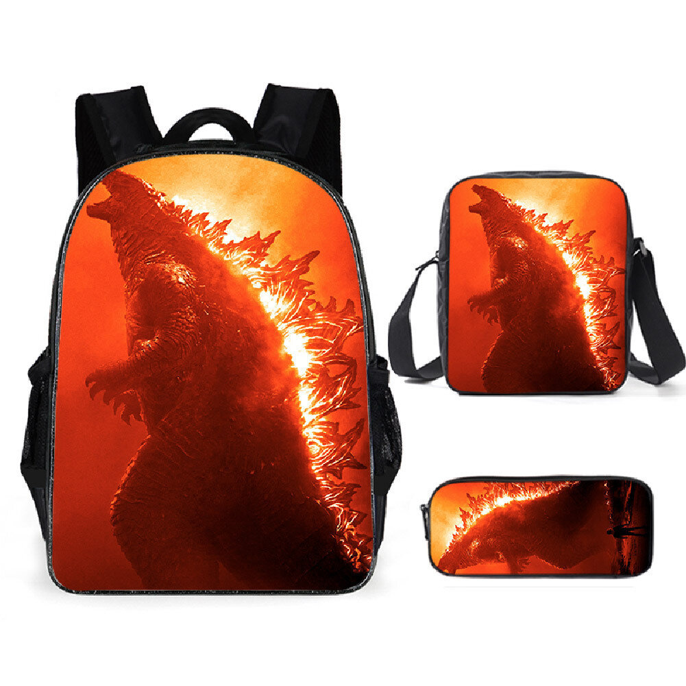 Новый продукт Amazon Godzilla Рюкзак Godzilla, школьная сумка для учащихся начальной и средней школы, сумка через плечо с мультяшным аниме, сумка-карандаш