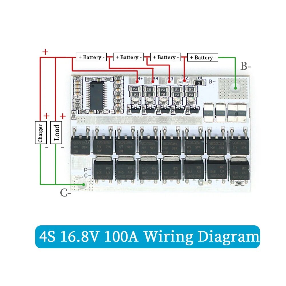 BMS 4S 16.8V 100A для литиевых батарей (5шт)