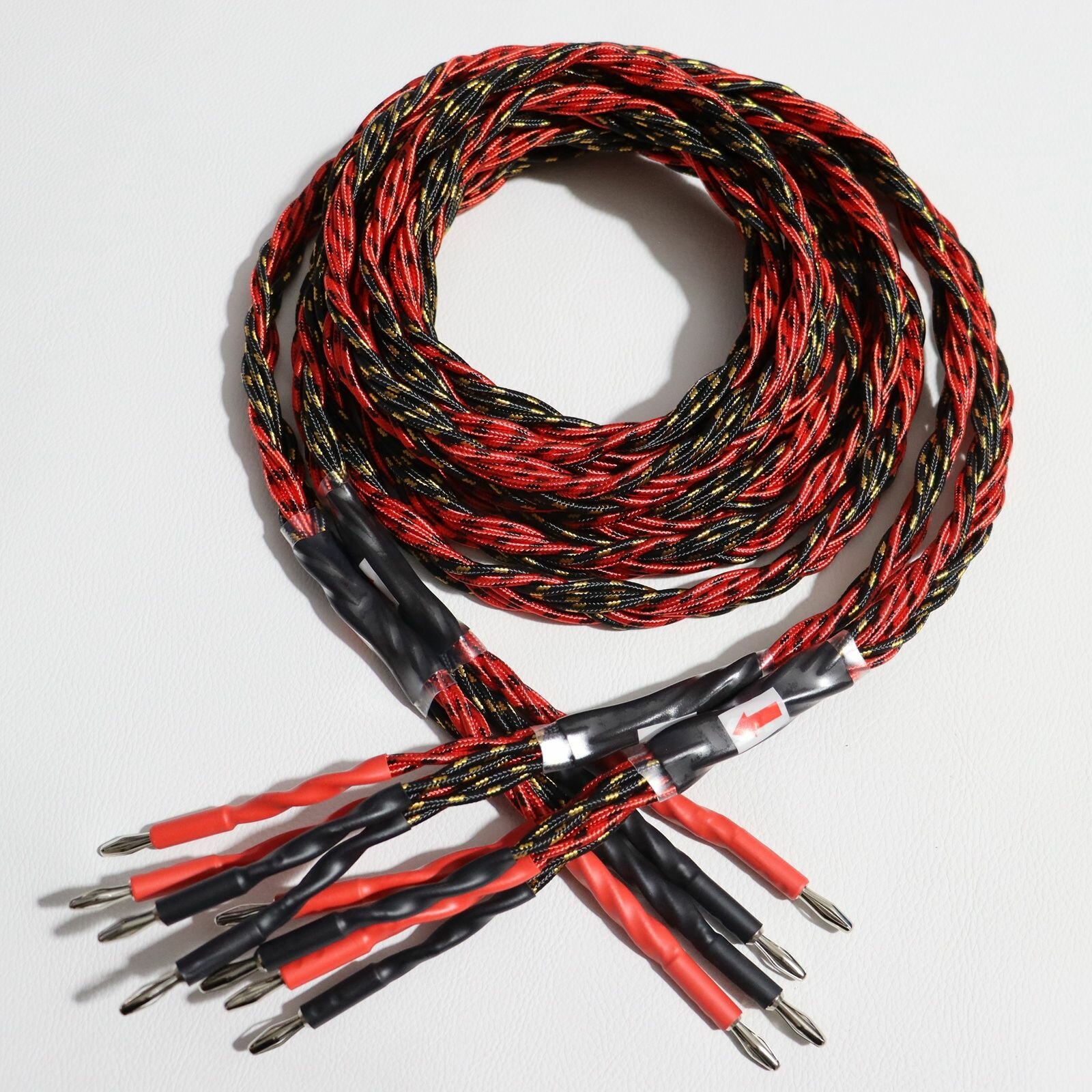 1пара акустических кабелей Hi-Fi аудиофильского класса 4 бананами на 8 банановых штекеров Biwire Двойная линия HI-End Western Electric провод динамика