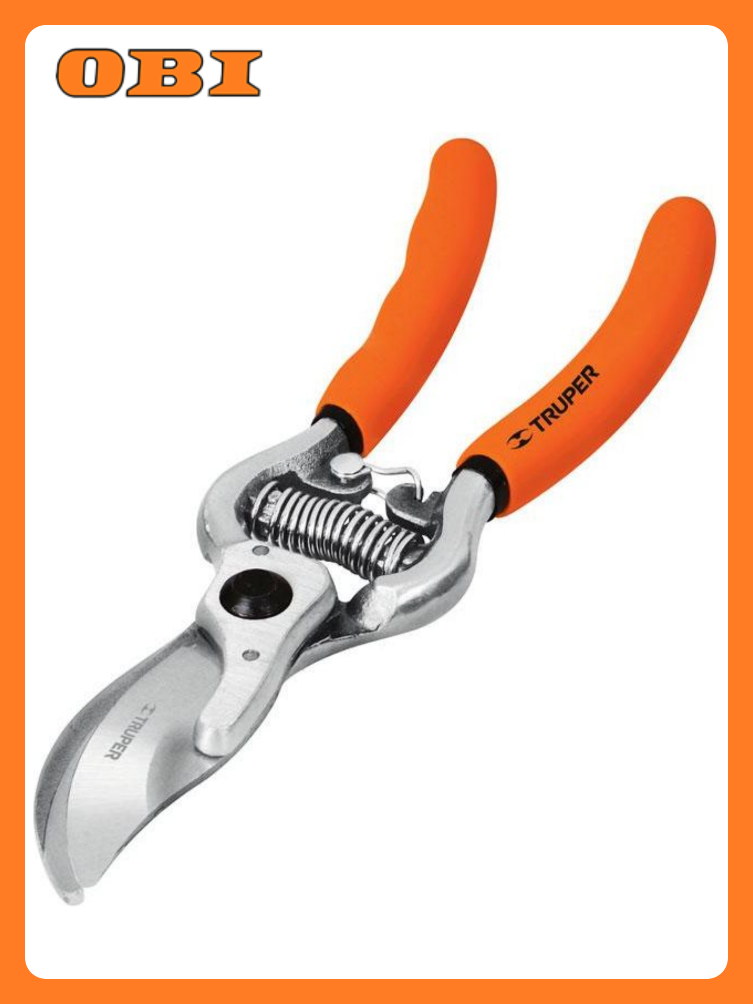 Секатор Truper Т-66, усиленный, с силовым механизмом, сталь, пластик, оранжевый