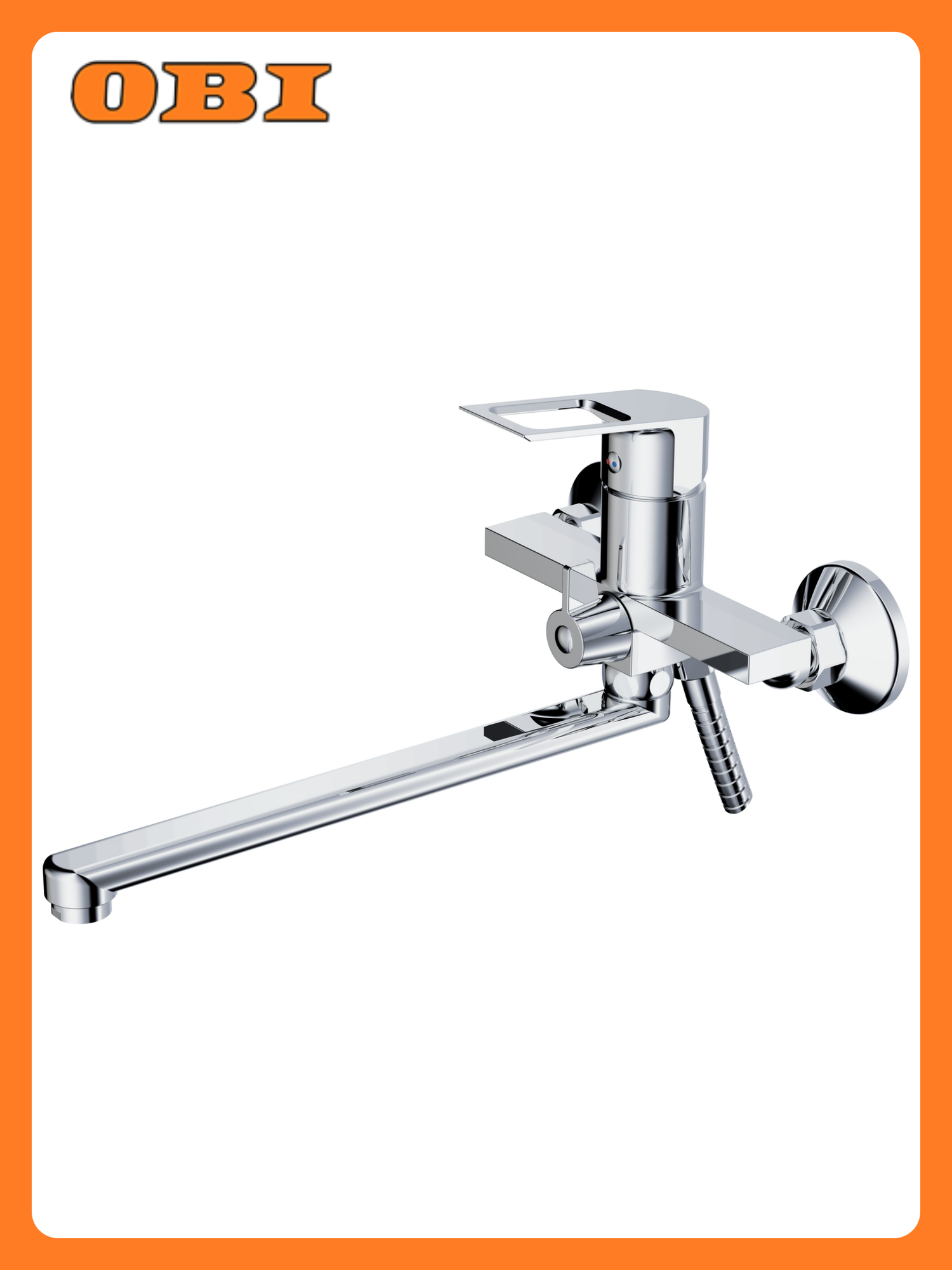 Смеситель для ванны с длинным изливом VODA Magnifico хром, рычажное управление