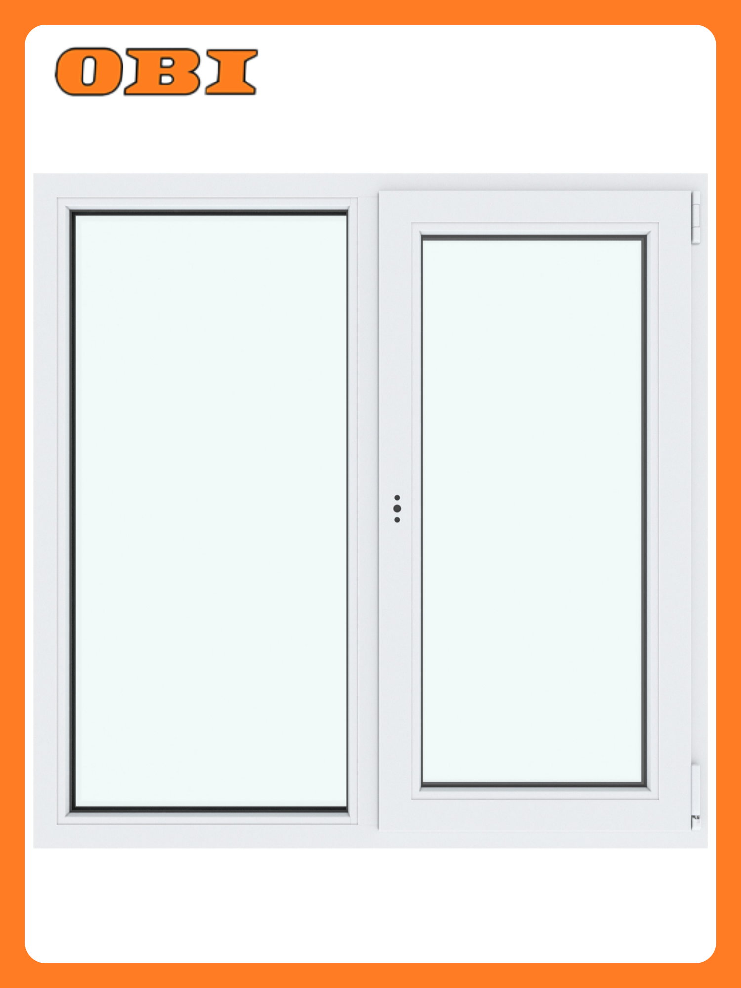 Окно ПВХ 1160х1200 мм 2х створчатое глухое / поворотно-откидное правое