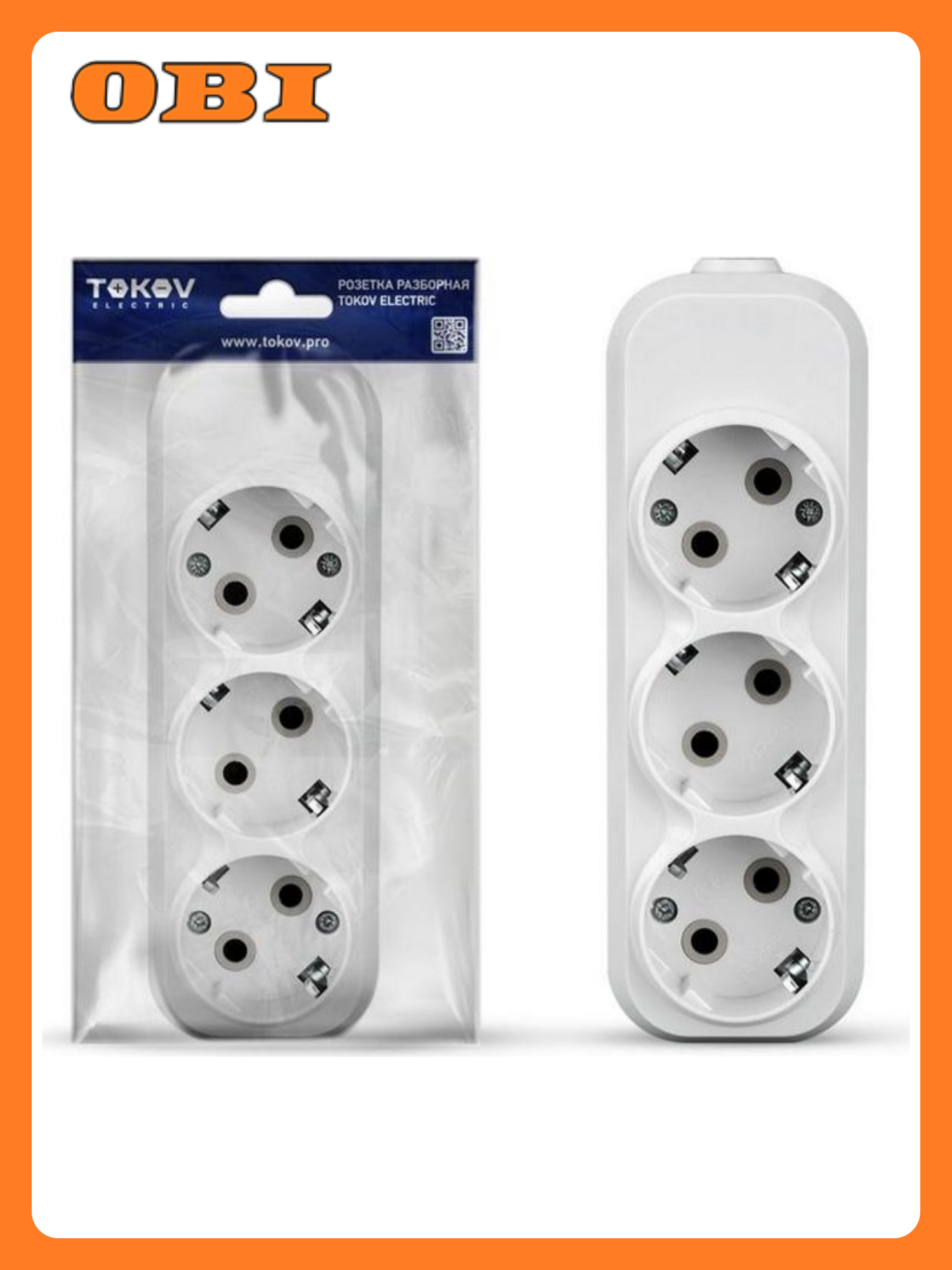 Колодка удлинителя 3-м 16А с заземл. АБС-пластик бел. TKE-C01-KU3-Z