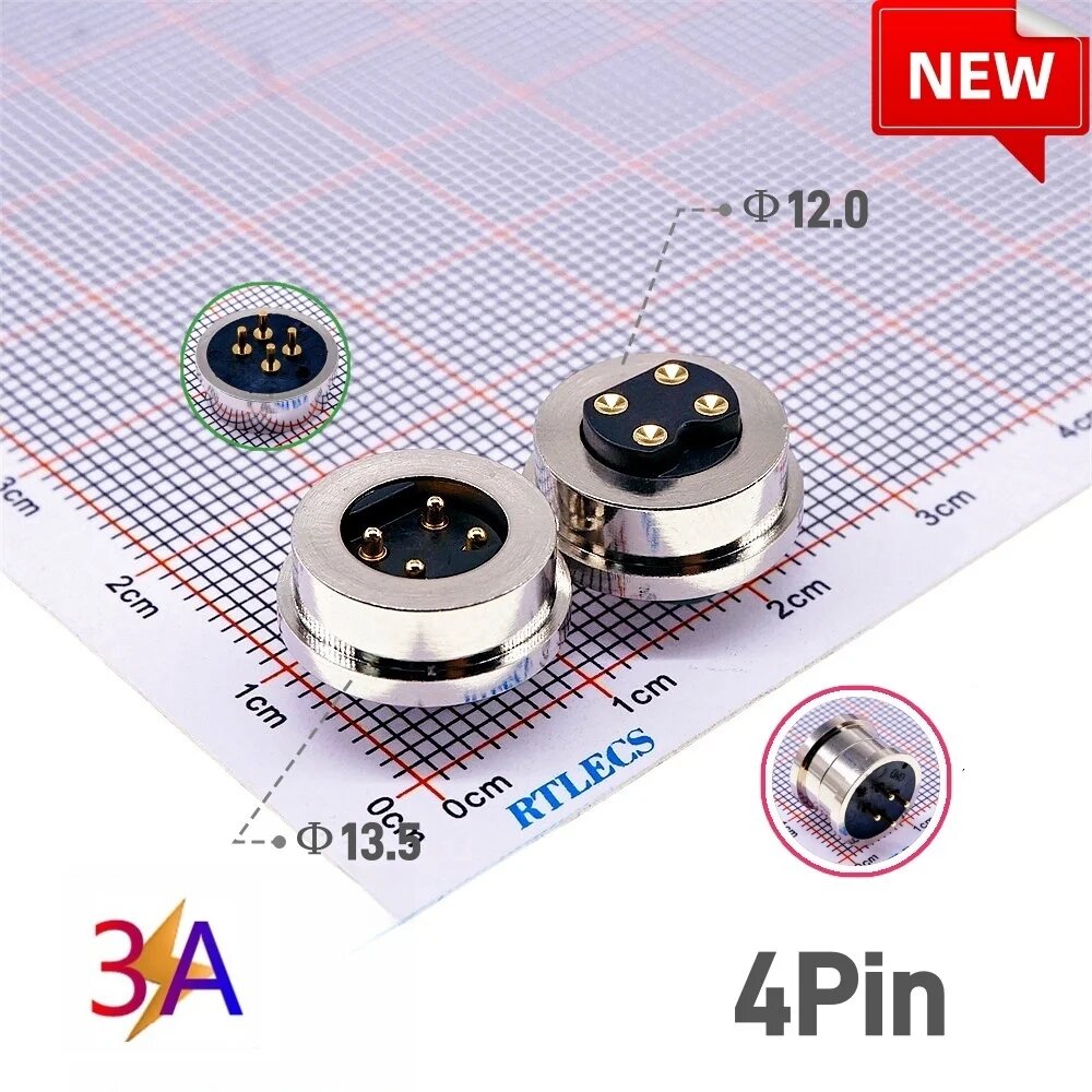 Магнитный разъем RTLECS 4Pin, 12.0MM, Header