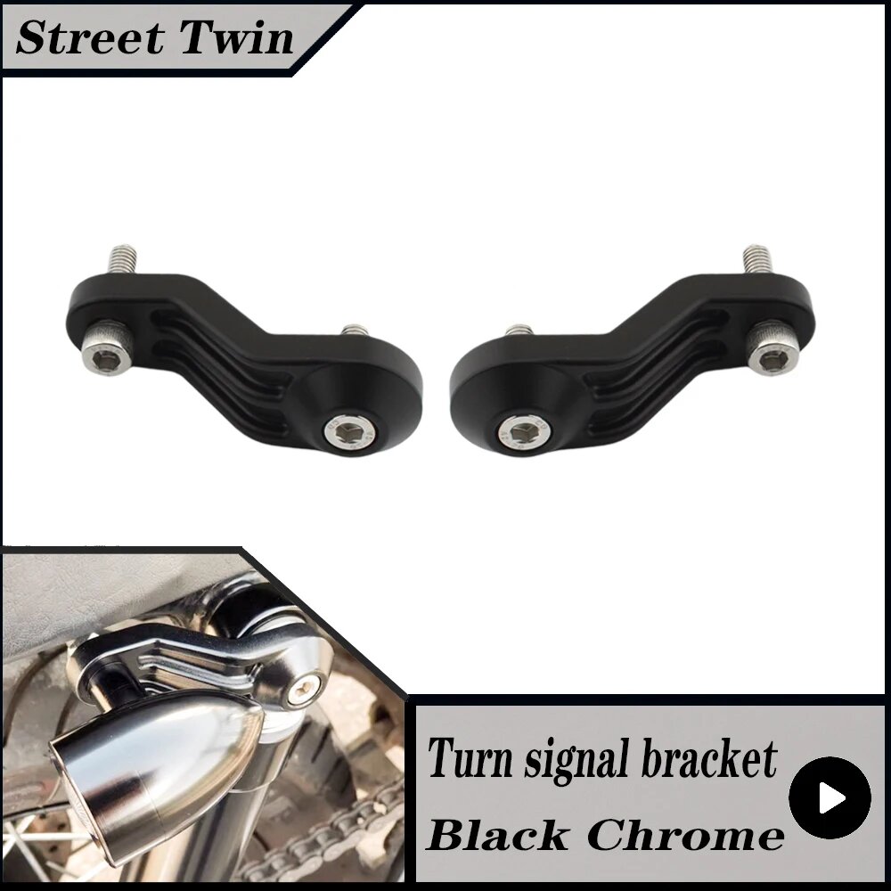 Для Triumph Triumph Street Twin 2016-2024 мотоциклетный указатель поворота, держатель лампы, кронштейн Черный, Black