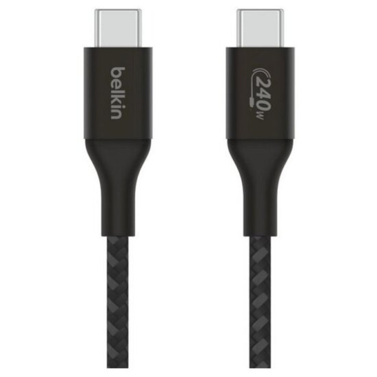 Кабель Belkin USB-C - USB-C, BoostCharge Braided, 1м, 240Вт, черный