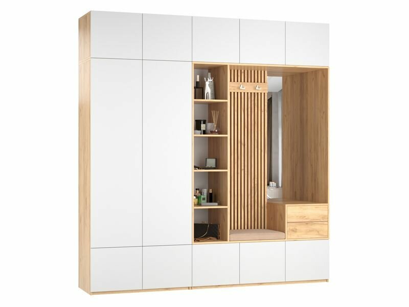 Прихожая в коридор "Дуглас 20" 225х240х50 Дуб крафт золотой / Лотос