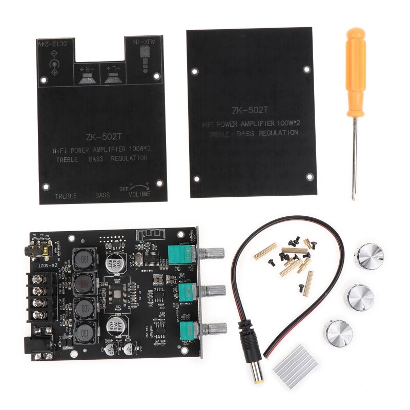 Аудио ZK-502T Bluetooth-совместимый 5.0 Усилитель Платы приемника Модуль 2-Канального стереовыхода Мощностью 50 Вт x 2