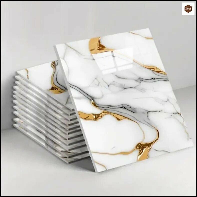 Самоклеящиеся стеновые панели под мрамор, панель ПЭТ, огнестойкие водостойкие и быстрый монтаж, для кухни, ванной, акцентных стен
