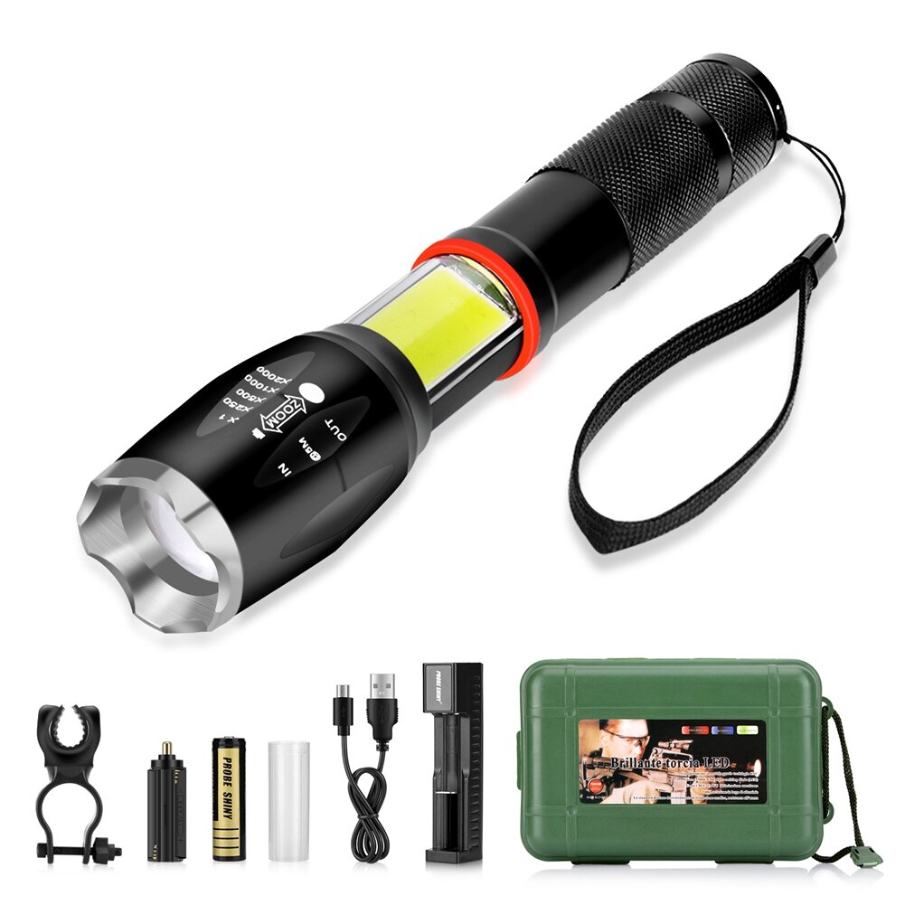 COB фонарик 500 лм, сверхяркий, масштабируемый, мощный для работы и ремонта