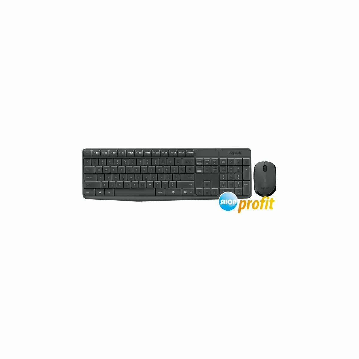 Набор клавиатура+мышь Logitech MK235, беспроводной, USB, черный (920-007948), 8 уп.