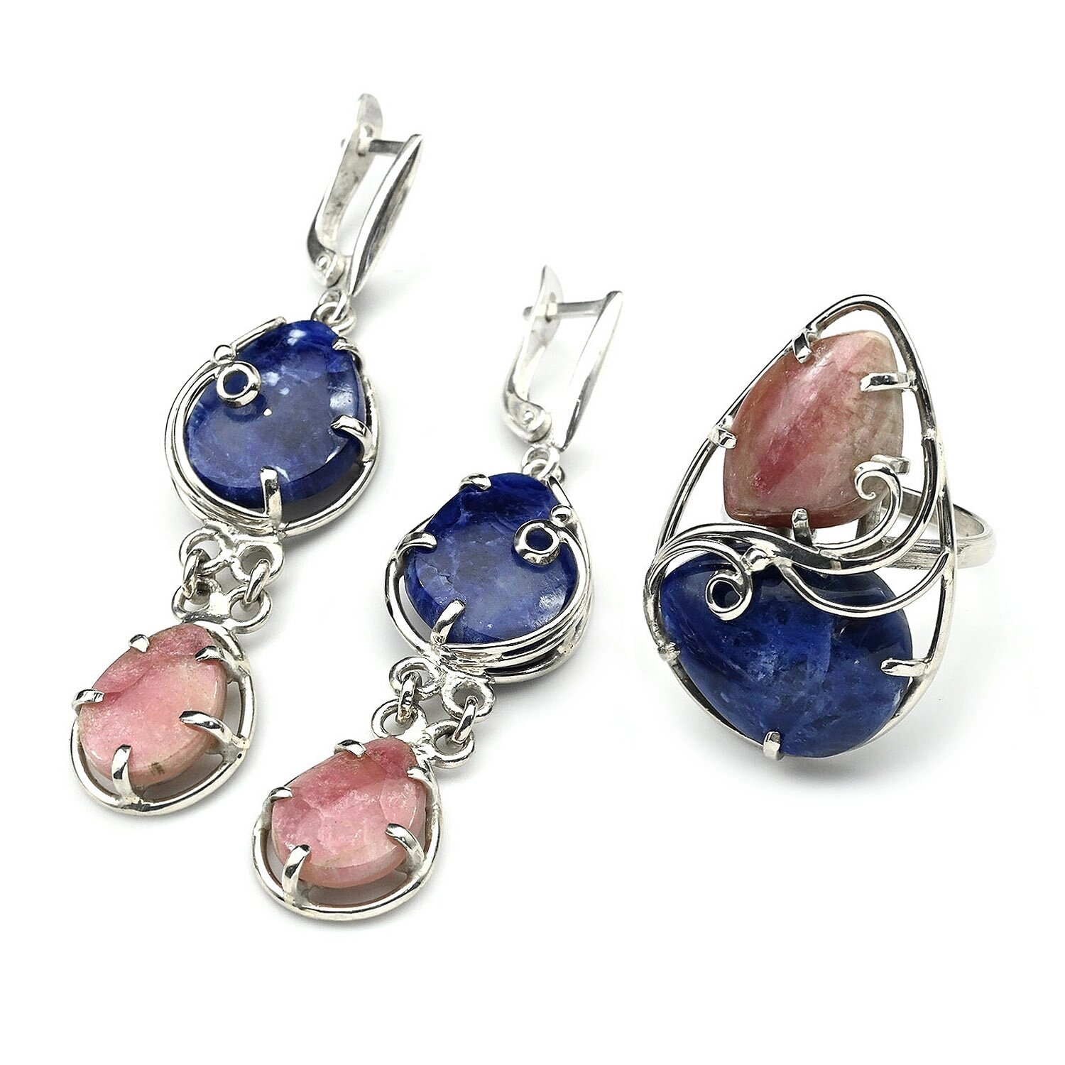 Комплект бижутерии: кольцо, серьги, кристалл