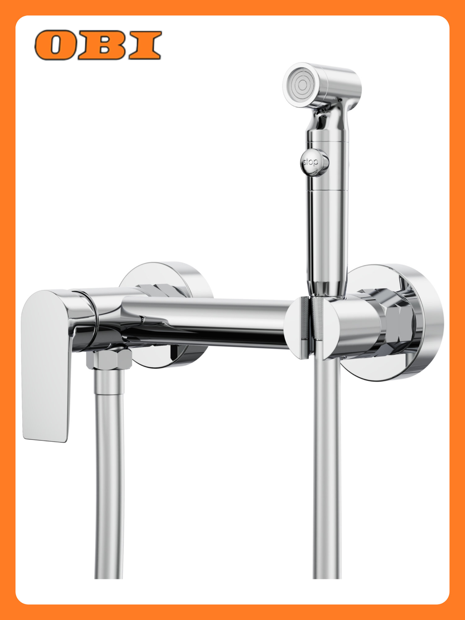 Cмеситель с гигиеническим душем TOKITO однорычажный хромововый