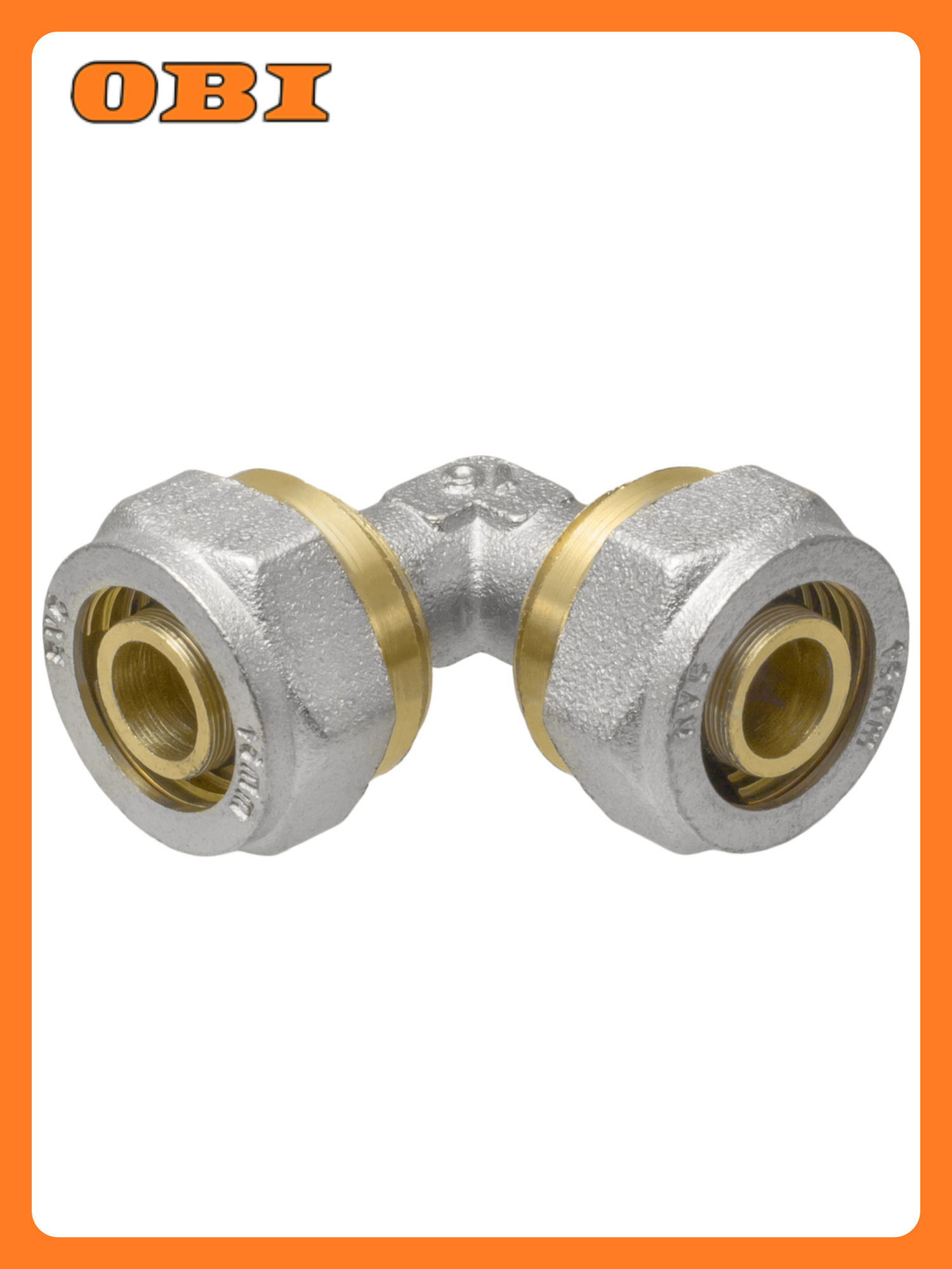 Угольник MPF, латунь, никелированный, обжимное соединение, 16х26 мм