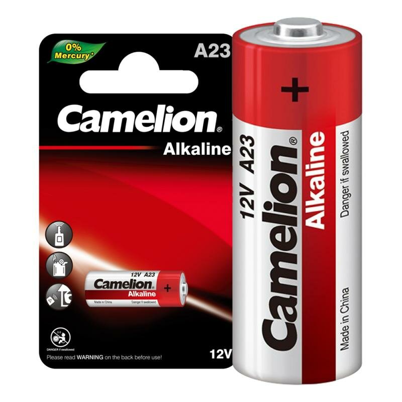 Элемент питания Camelion алкалиновый, A23/LR23A 12В Mercury Free A23-BP1, для пультов сигнализаций BL-1