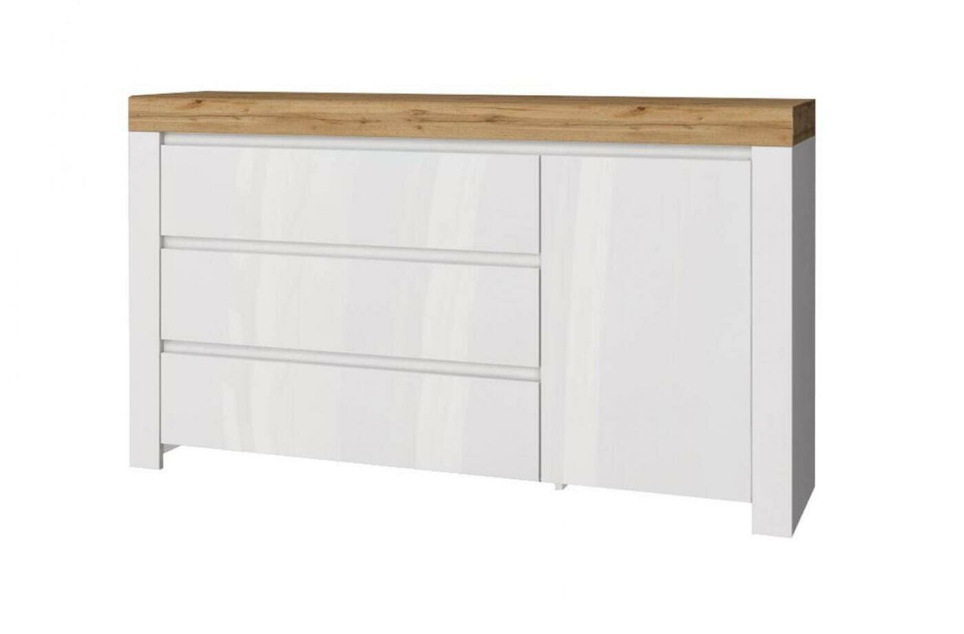 Тумба ANREX TAURUS 1D3S 150,2*85*35,7 см, Белый/дуб вотан