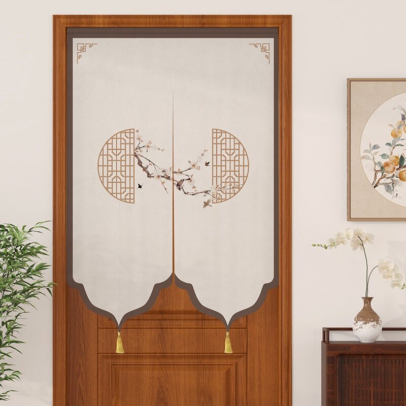 Новая китайская стильная дверная занавеска, домашняя тканевая перегородка, занавеска для спальни, входная блокирующая висячая занавеска, национальный стиль, полузанавеска для гостиной и ванной