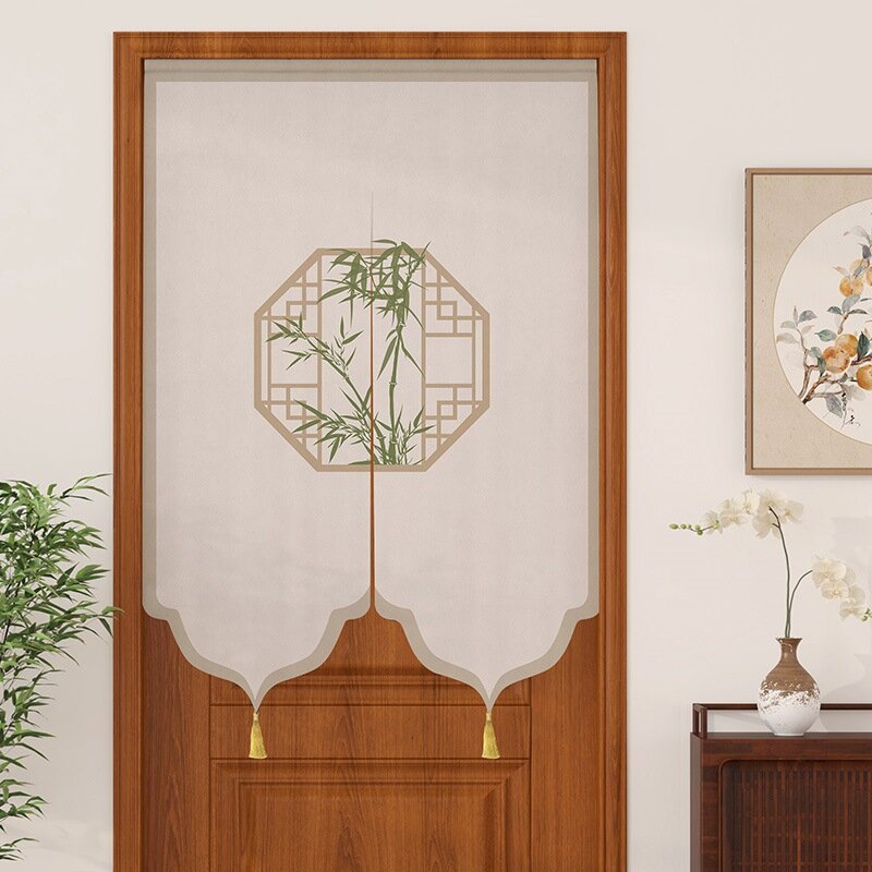 Новая китайская стильная дверная занавеска, домашняя тканевая перегородка, занавеска для спальни, входная блокирующая висячая занавеска, национальный стиль, полузанавеска для гостиной и ванной