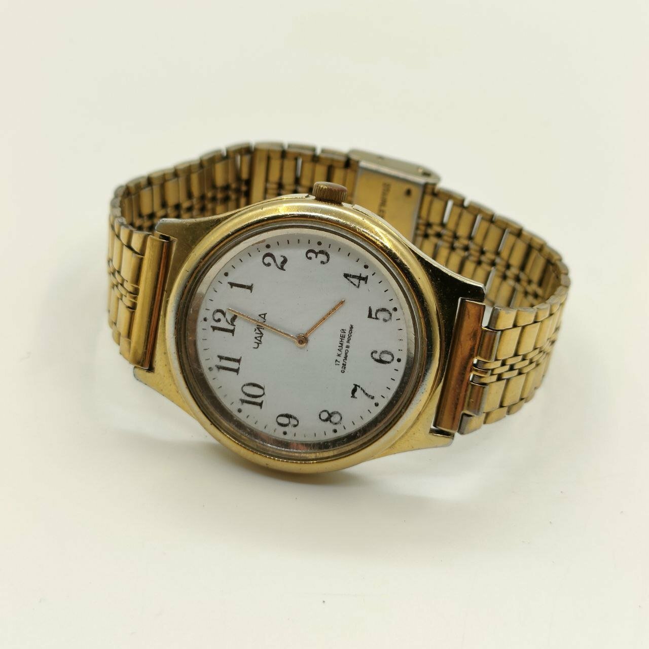 Часы наручные "Чайка" (17 камней), металл, стекло, золочение