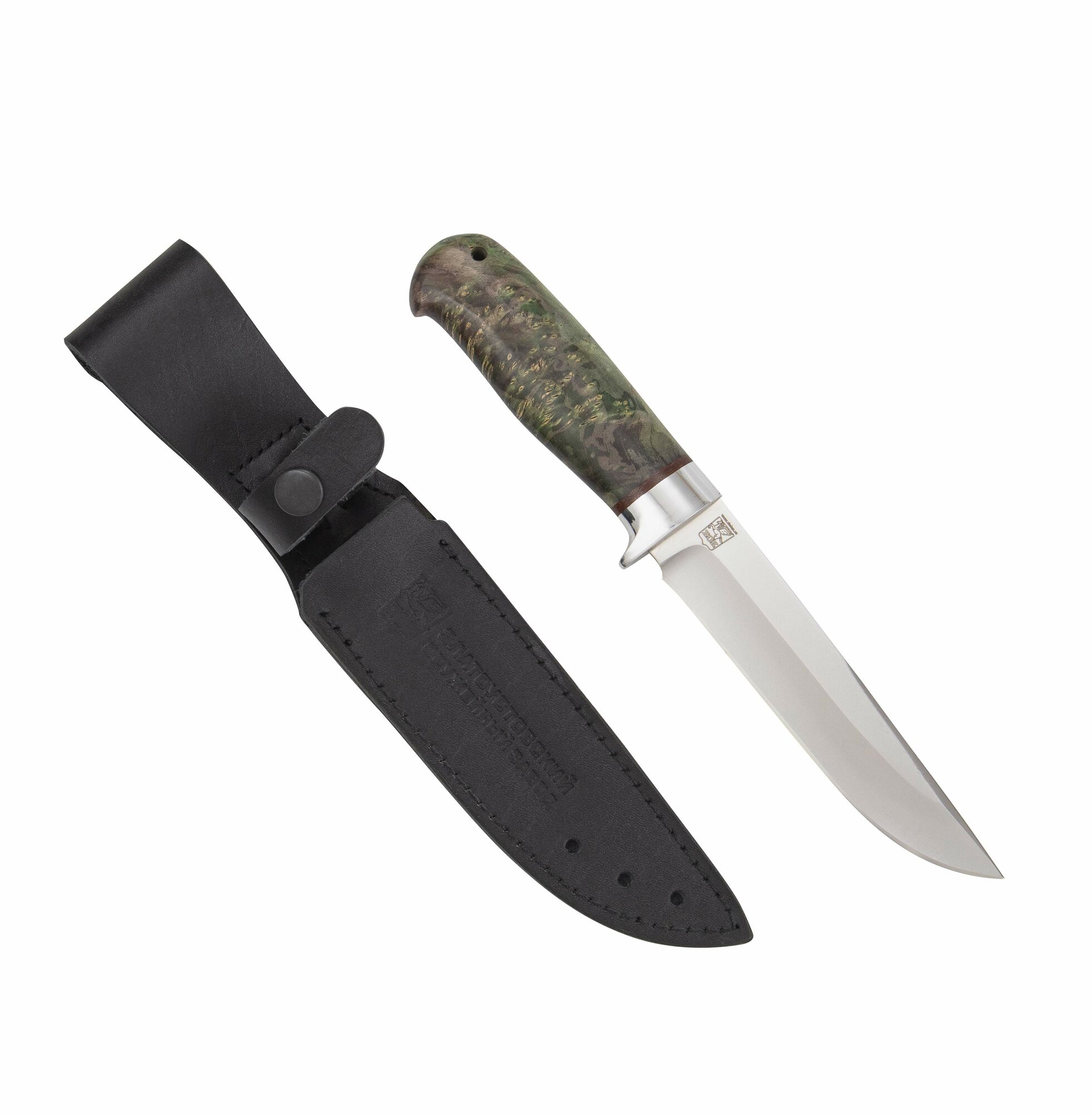 Нож "Лиса" (сталь AUS10, кап клена стабилизированный/ал.) от Златоустовского оружейного завода