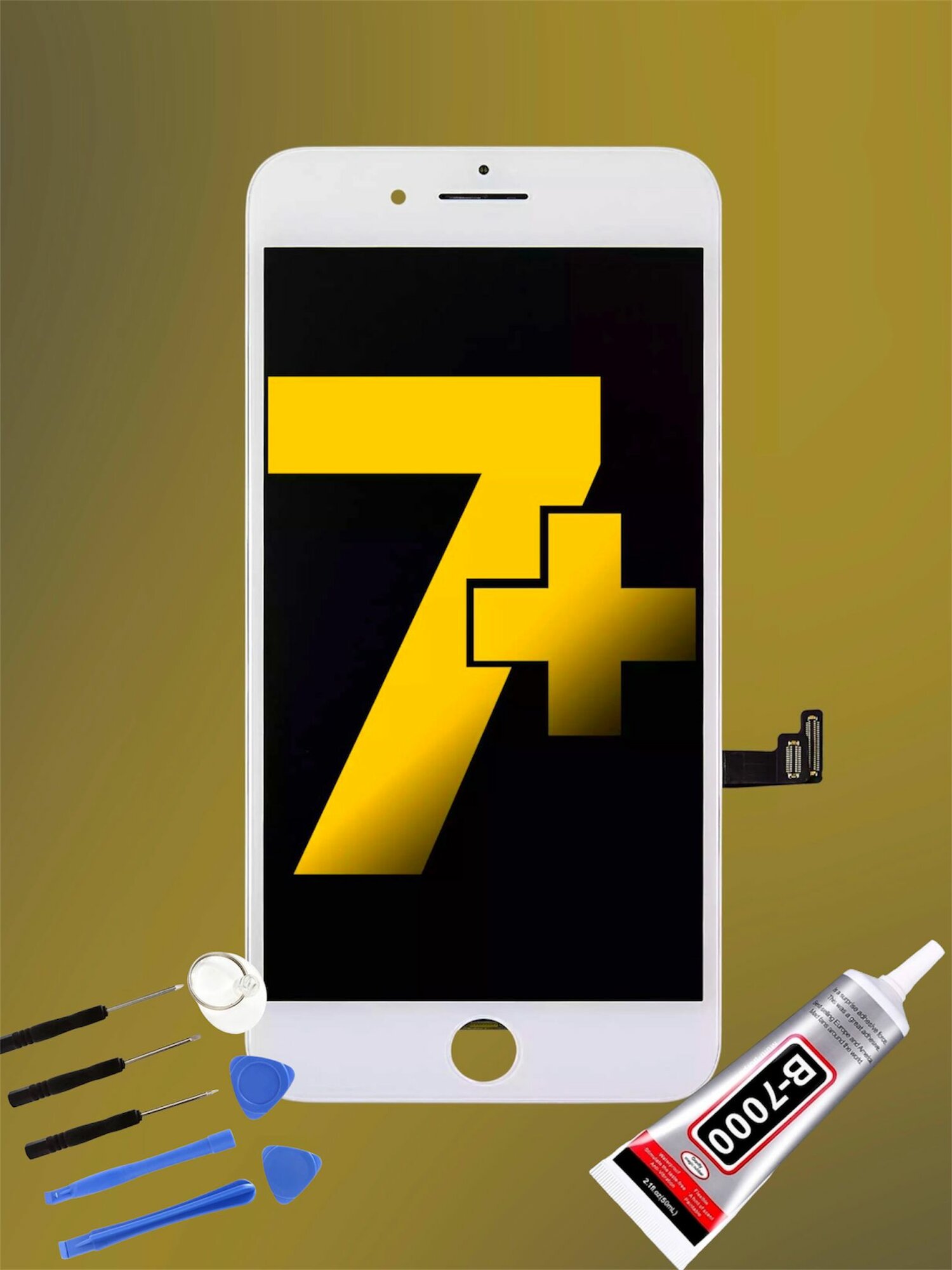 Дисплей для iPhone 7 Plus белый с тачскрином + клей