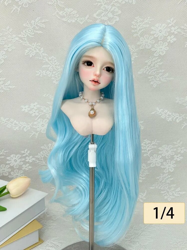 Кукольный парик, подходит для куклы BJD 1/4, размер головы 18-19.5 см, Синий