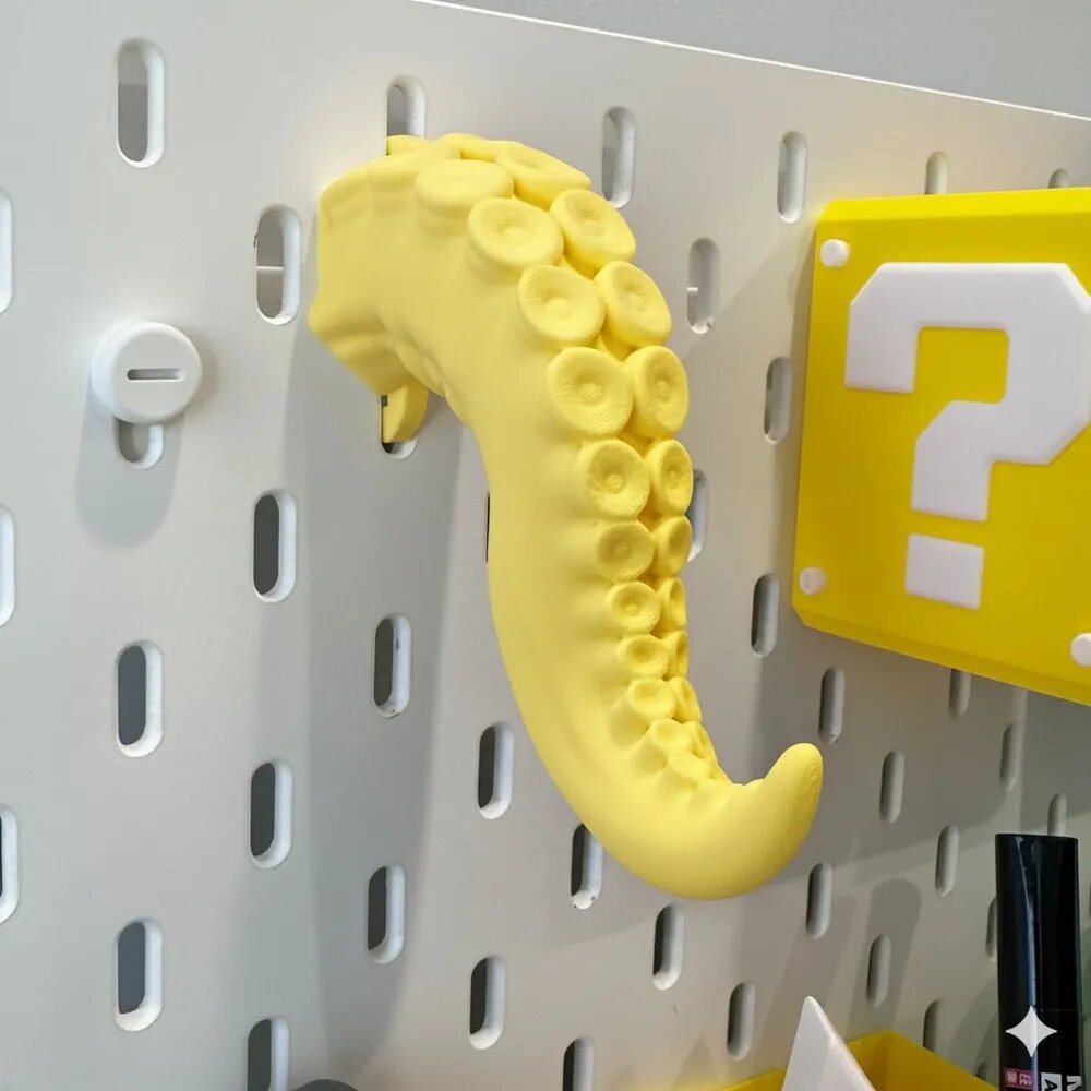 Крючок для щупалец осьминога(подходит для IKEA skadis), Аксессуары для хранения досок с отверстиями пряжек Skadis(Скодис)--1ШТ белое