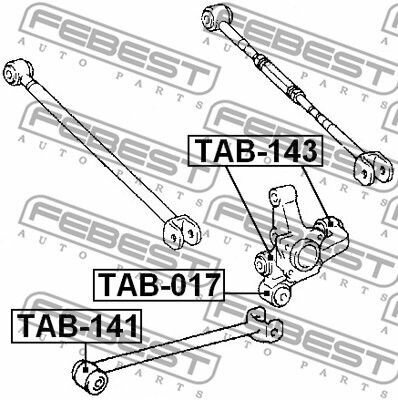 Сайлентблок задней цапфы TOYOTA Camry 2001- FEBEST TAB-143