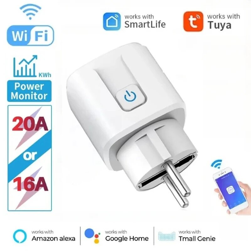 WiFi Smart Socket 20A Power Monitor EU