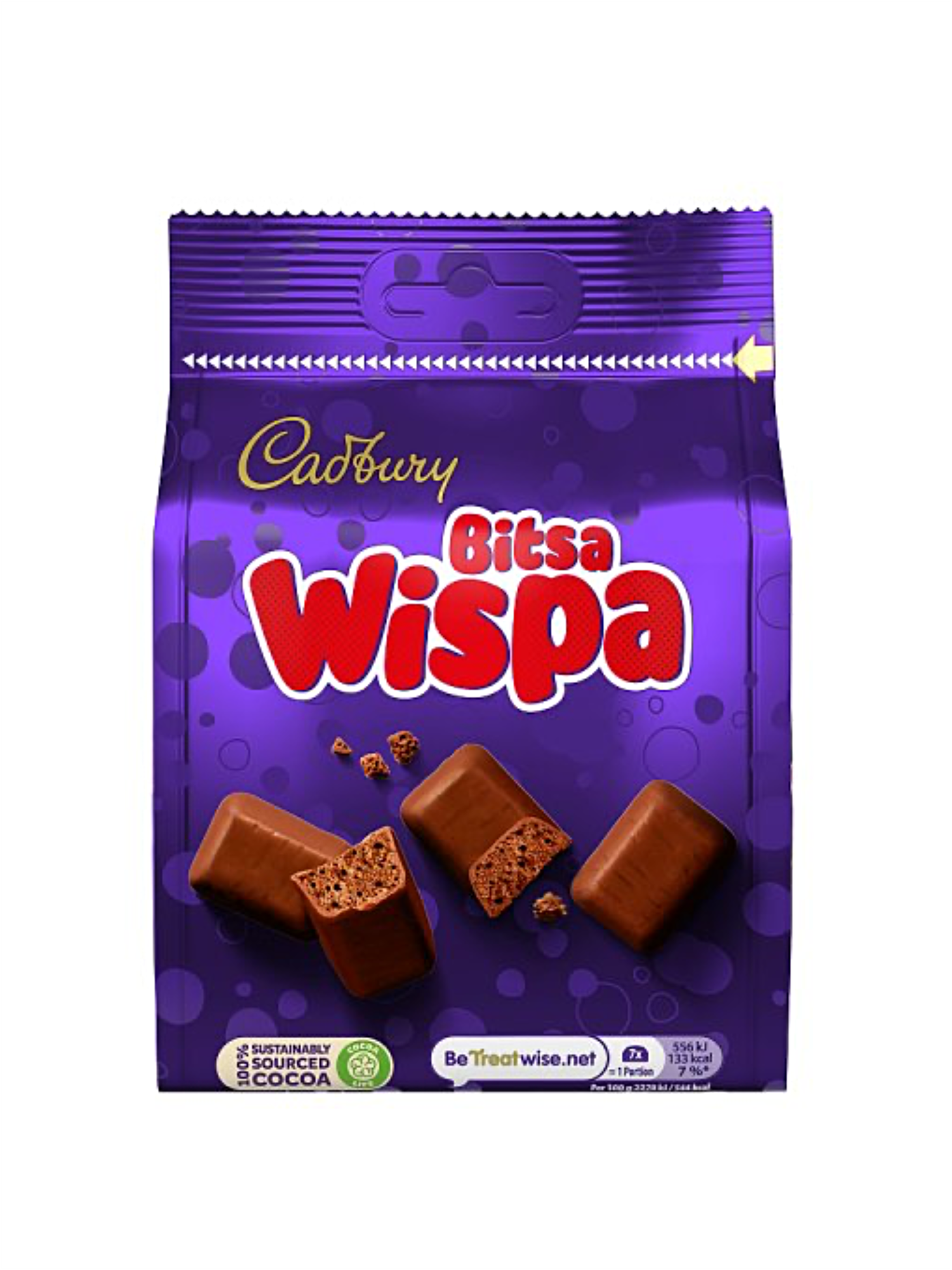 Шоколадный батончик mini Cadbury Wispa Bitsa/ мини батончики воздушный пористый, 100g (США)