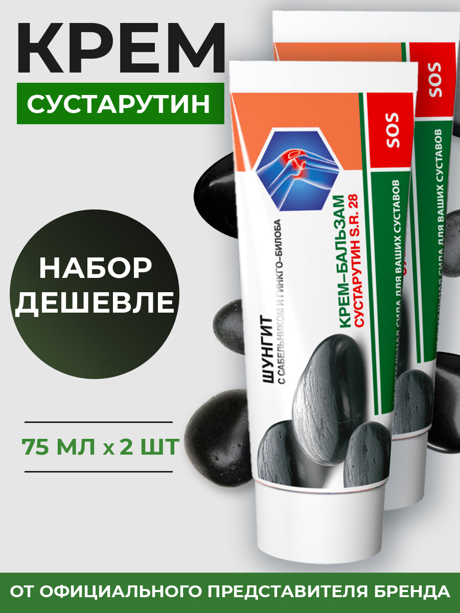 Крем мазь для суставов Shungite Шунгит для тела обезболивающие