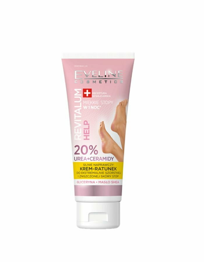 Eveline Cosmetics Крем для сухой ороговевшей кожи ног 20% Urea+Ceramidy REVITALUM, 75 мл