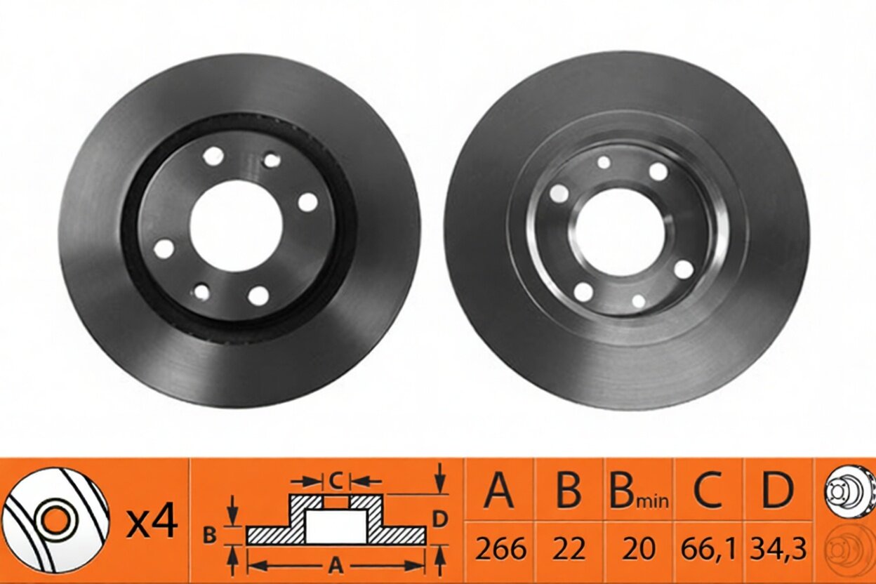 Диск тормозной передние CITROEN C3/C4/C5 03/BERLINGO 96/PEUGEOT 206/307/PARTNER RN1152 NiBK арт. RN1