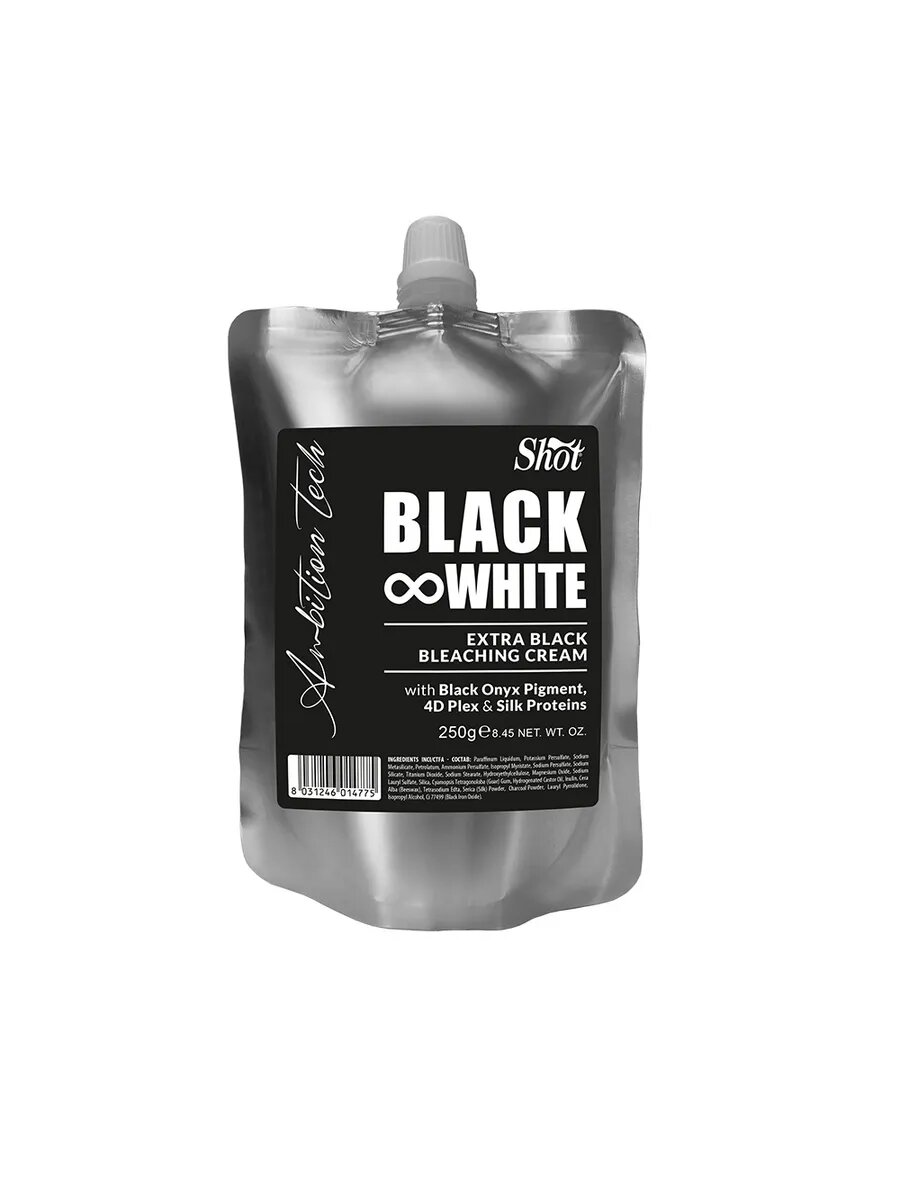 Крем черный обесцвечивающий для волос Shot Black&White Extra Black Bleaching Cream 250 мл